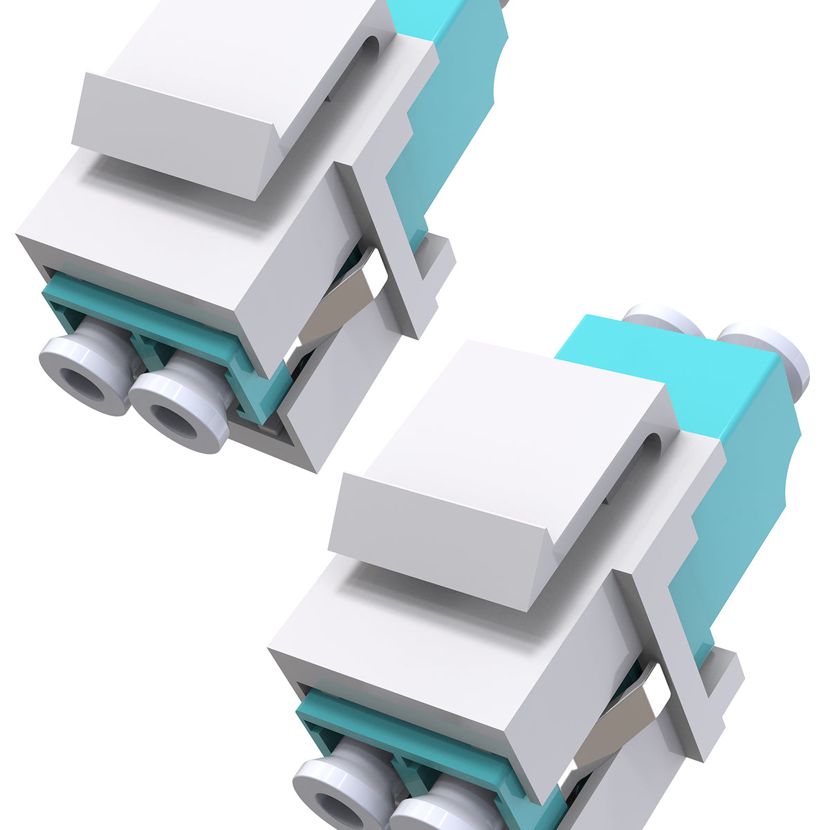 LC Fiber Optic Keystone Coupler Jack, UPC, Duplex OM3/OM4 Compatible ...